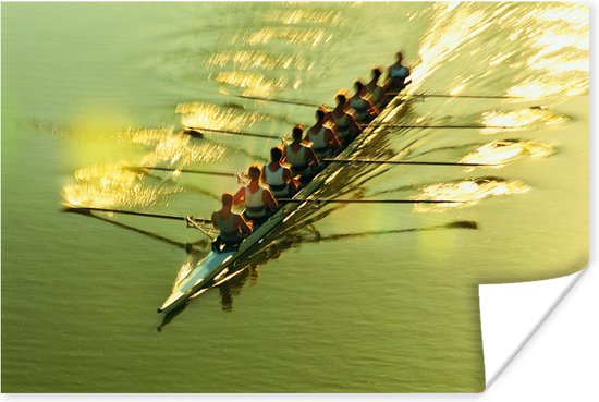 Une équipe d'aviron aviron à pleine vitesse Poster 60x40 cm - Tirage ...