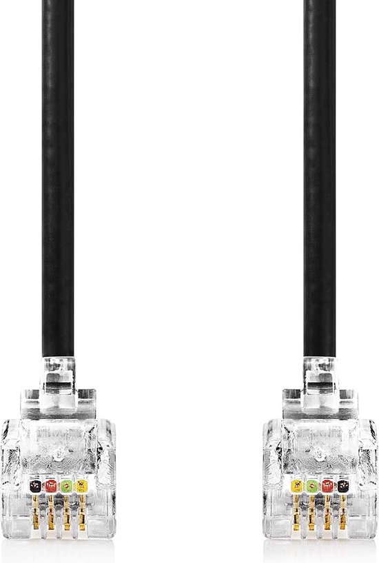 Telecom Cable | RJ10 Male - RJ10 Male | 5.0 m | Black | bol