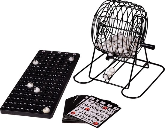 Bingo spel zwart/wit complete set 29 cm nummers 1-75 - Bingospel ...