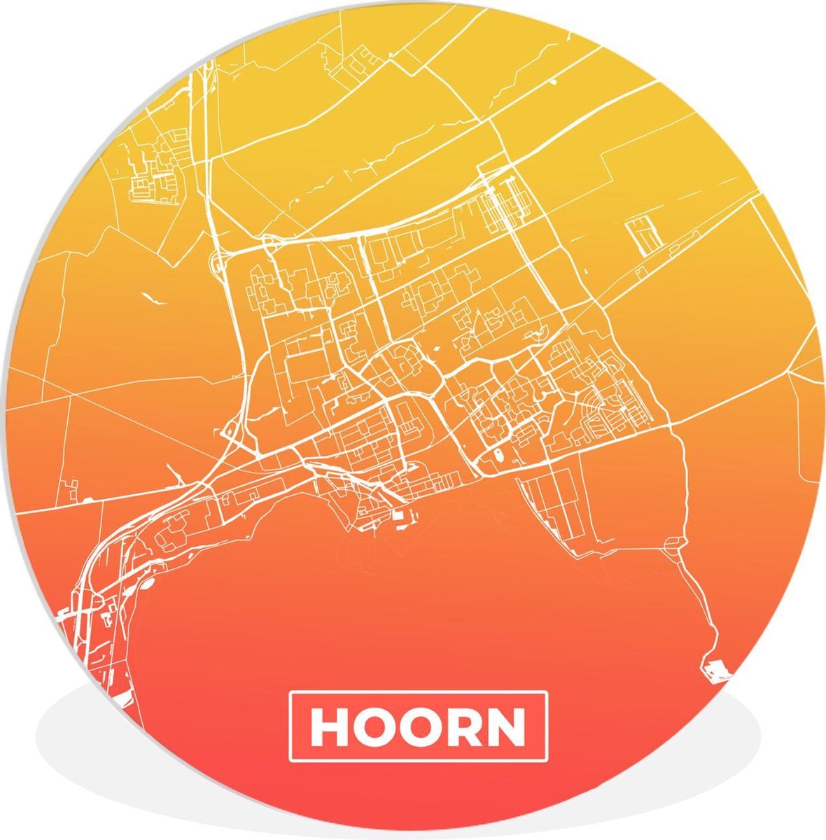 Wall Circle - Wall Circle Indoor - City Map - Hoorn - Oranje ...