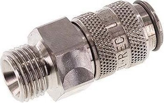 RVS 306L DN 5 Luchtkoppeling Snelkoppeling G 1/4 inch Buitendraad ...