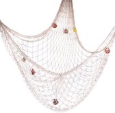 Decoratief visnet | 250 x 150 cm | Katoen / Linnen / Polyester | Jute ...