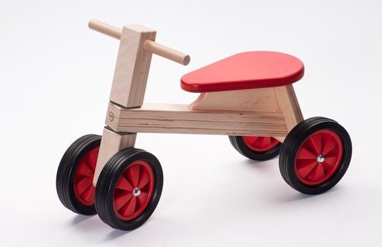 Houten Rood Loopfietsje | bol.com