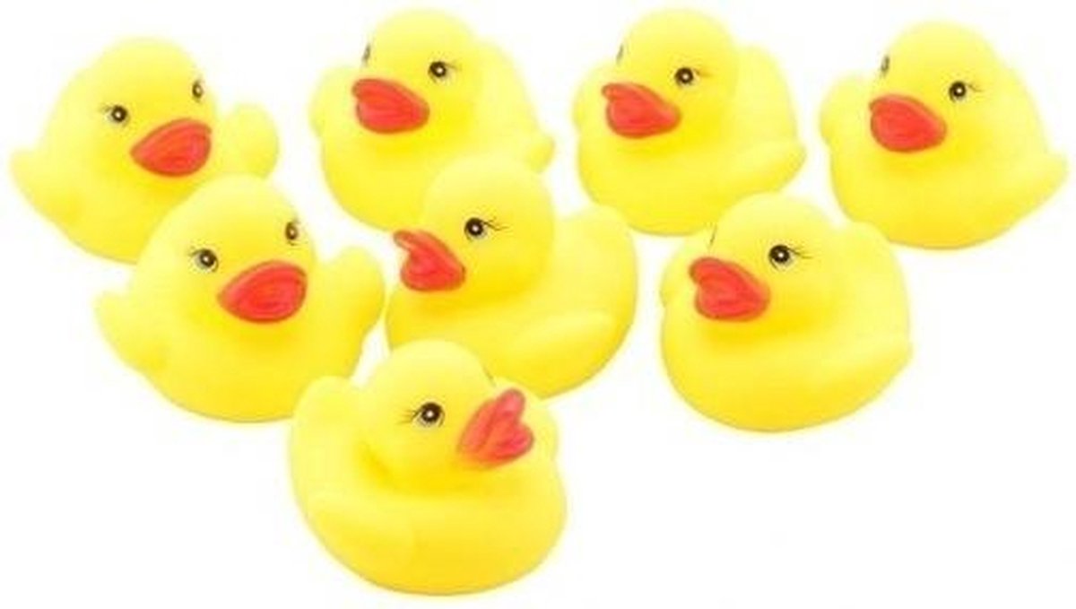 16x Badeendjes geel 6 cm - Badspeelgoed rubberen eendjes geel 16 stuks ...