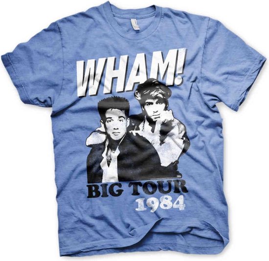 Wham! Heren Tshirt -XL- Big Tour 1984 Blauw | bol.com