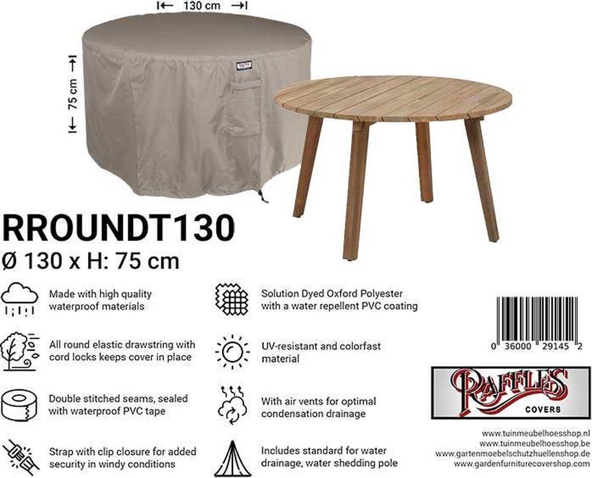 Tuintafel hoes rond Ø: 130 cm & H: 75 cm - Tuintafelhoes - RROUNDT130 ...
