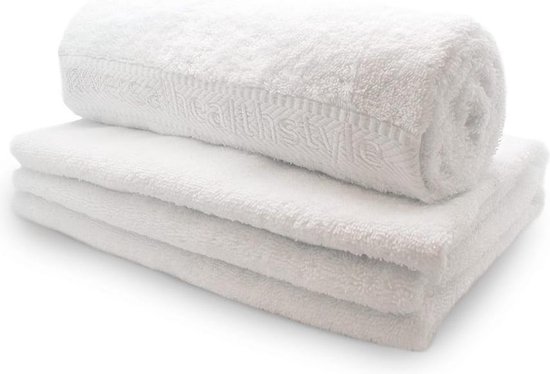 Mattisson - Biologische Katoenen handdoek wit - 70 x 140 cm | bol.com