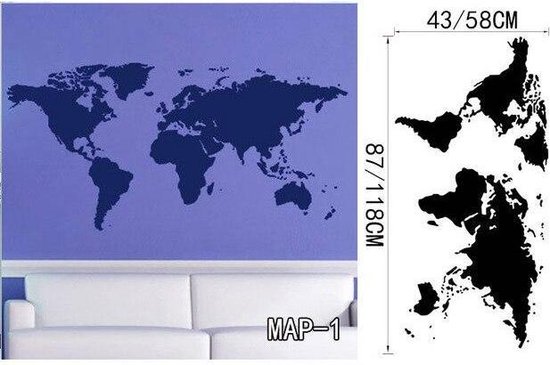 3D Sticker Decoratie World Map Wall Stickers Home Decoration Adesivo De ...