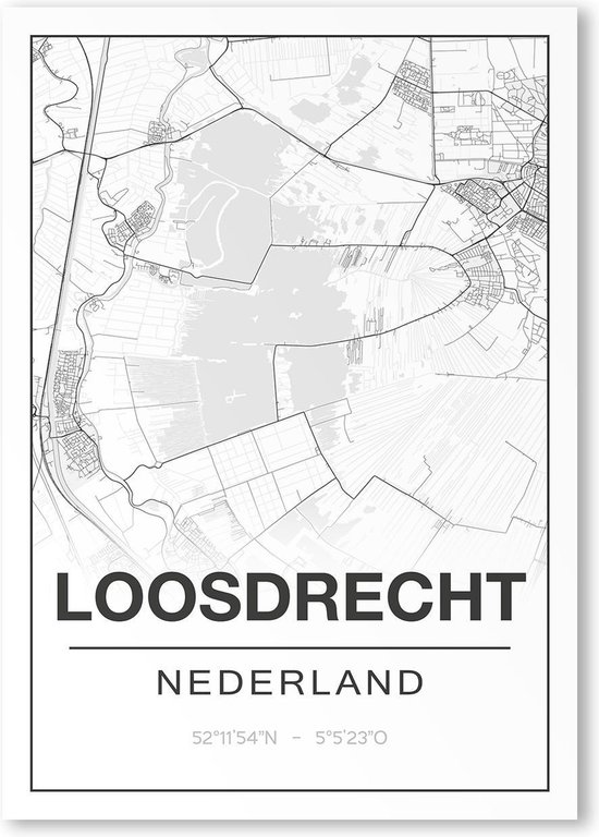 Poster/plattegrond LOOSDRECHT - 30x40cm | bol