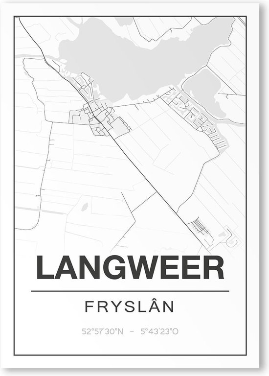 Poster/plattegrond LANGWEER - 30x40cm | bol