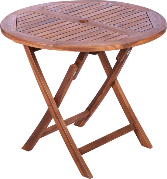 PrimeMatik - Ronde tafel 90 cm inklapbaar voor buitentuin in ...