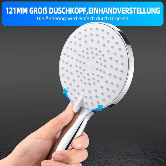 Waterbesparende douchekop 3 straalsoorten - spaardouchekop voor ...