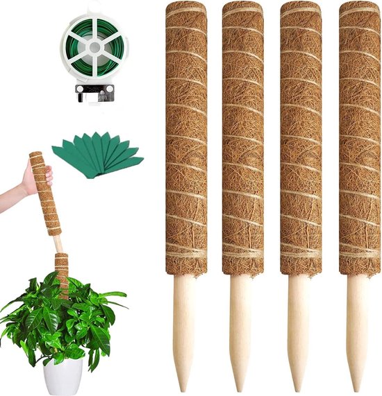 4 stuks mosstok voor plantenondersteuning 40 cm kokostotempaal ...