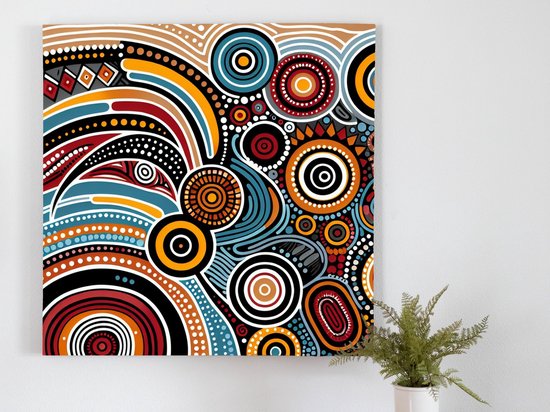 Pop art aboriginal schilderij | Indigenous Icons: A Vibrant Fusion of ...