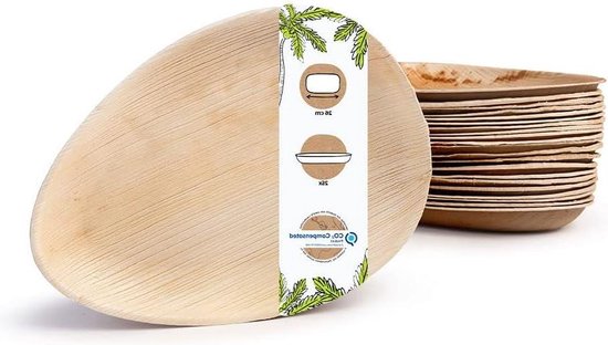 Hoogwaardig palmblad servies - 25 stuks diepe druppelvormige palmblad ...