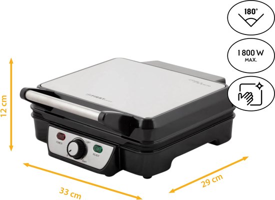TZS First Austria Contactgrill - 1800 W - Tosti-apparaat - 180 °C grill ...