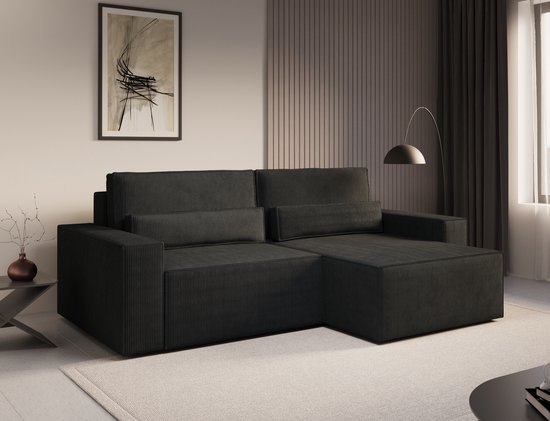 InspireME Denver Mini Hoekbank - Slaapfunctie - 200x140 cm - Corduroy ...