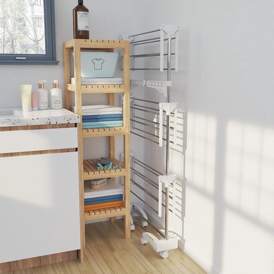 Extra groot wasrek met 3 niveaus inklapbaar - Ruimtebesparend en ...