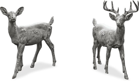 LOBERON Hert en ree in een set Pasly grijs | bol