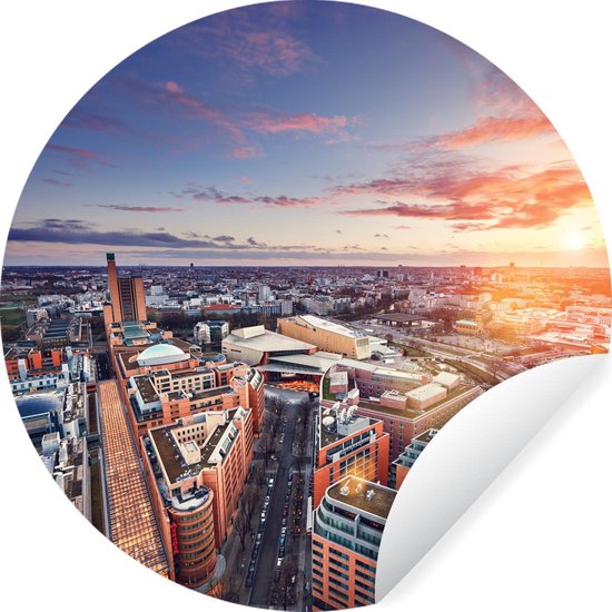 Vue d'oiseau Potsdamer Plats in Sunset Wall Circle Papier peint ...