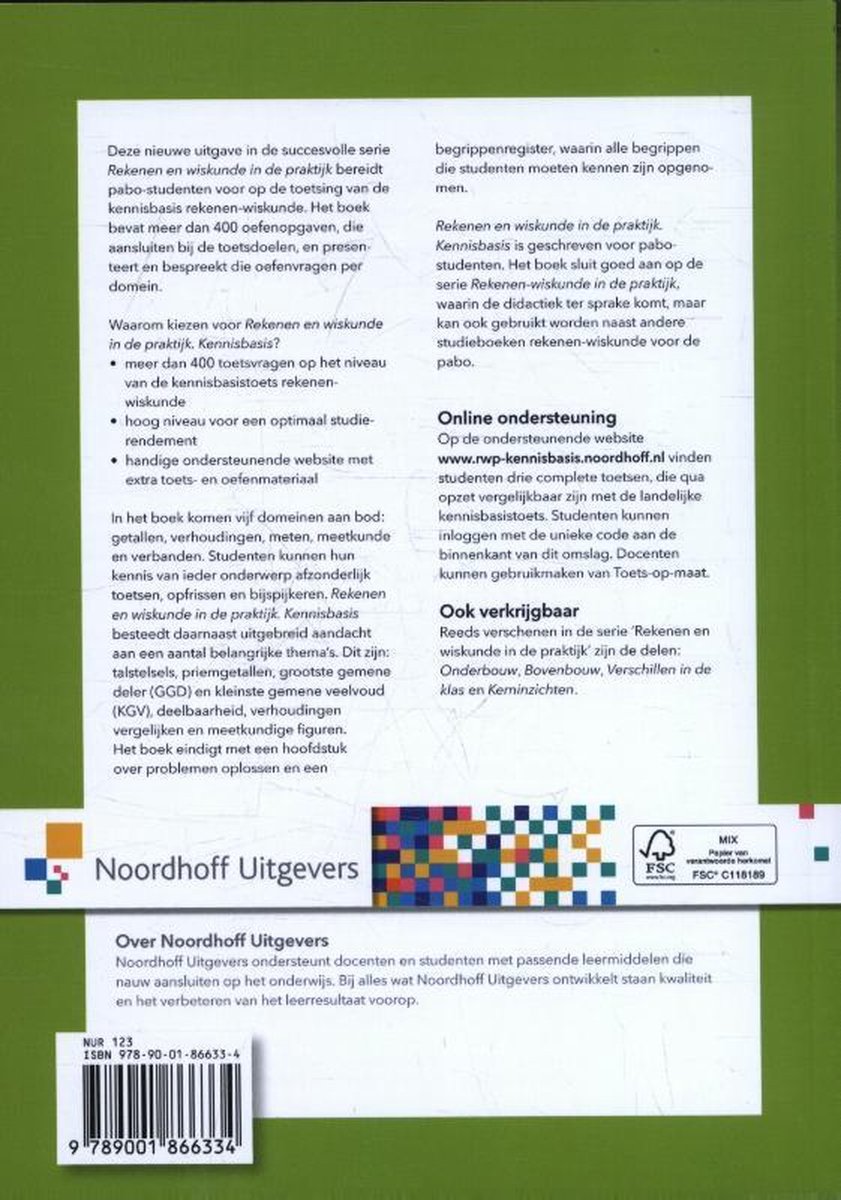 Rekenen en wiskunde in de praktijk Kennisbasis | 9789001866334 | Wil Oonk | Boeken | bol