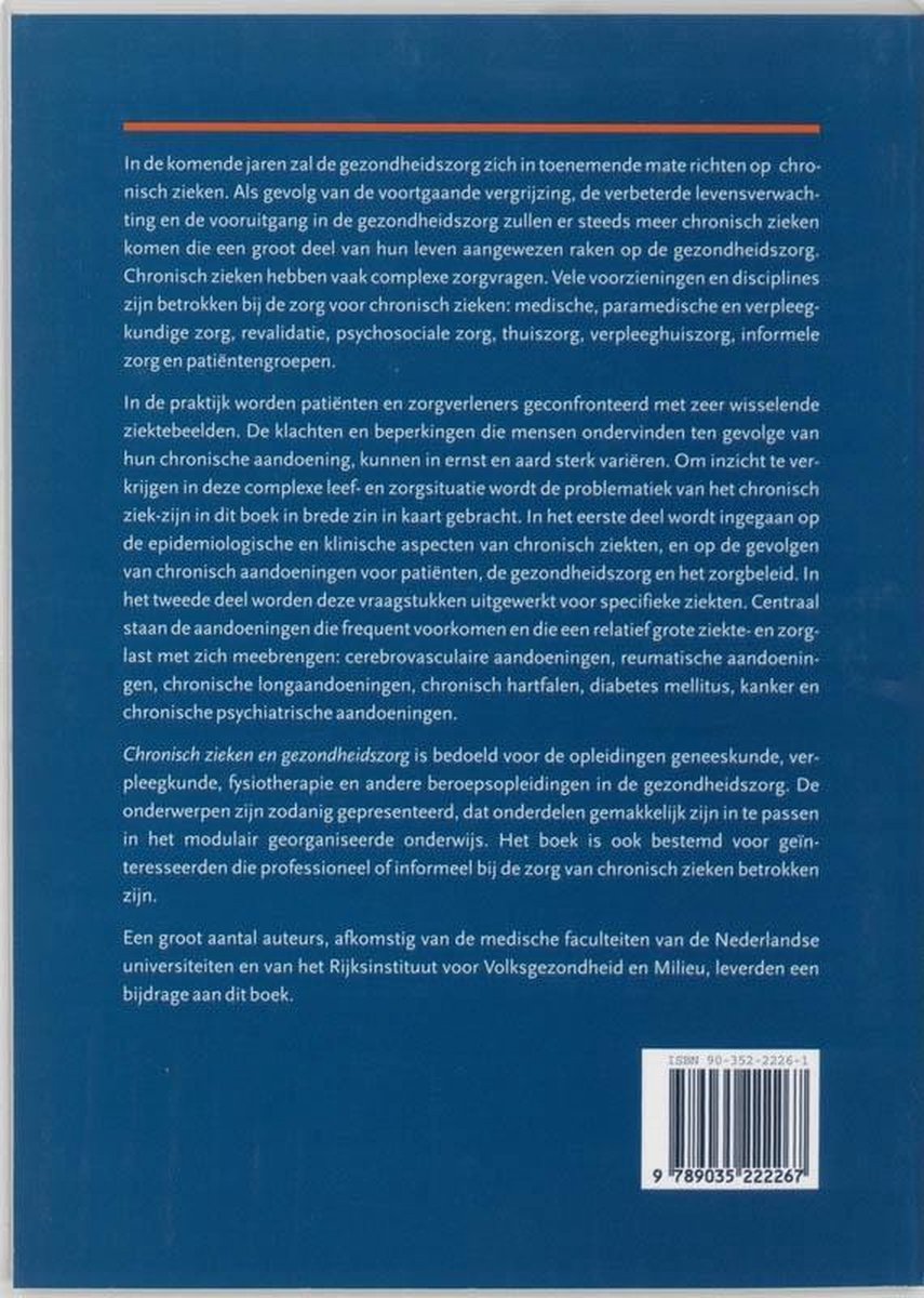 Chronisch zieken en gezondheidszorg | 9789035222267 | G.A.M. van den ...