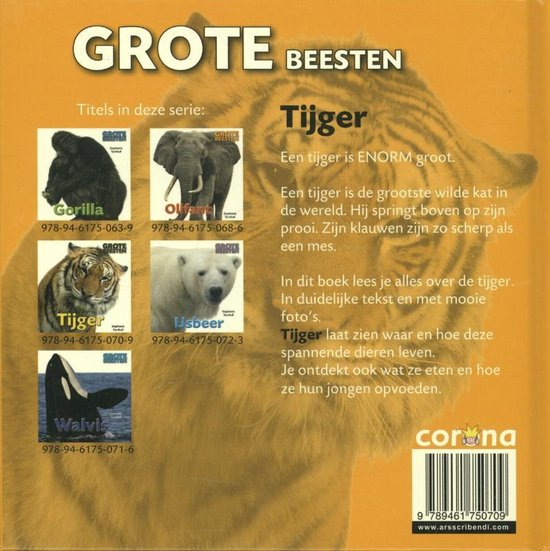 Grote Beesten - Tijger | 9789461750709 | Turnbull | Boeken | bol