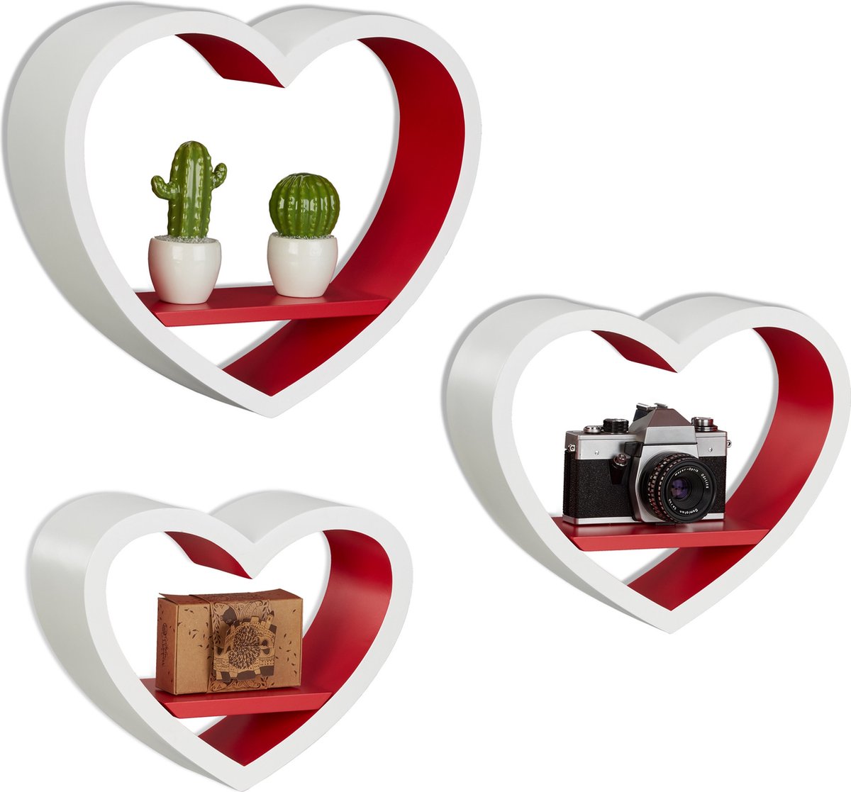 Relaxdays wandbox 3er set hart - wandplanken - MDF wandelement ...