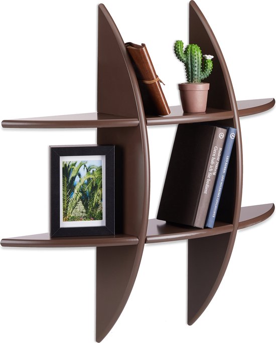 Relaxdays wandbox rond met 6 vakken - origineel design - wandboard - 17 ...