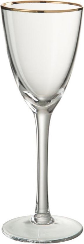 J-Line wijnglas - witte wijn Gouden Rand - glas - goud - 4 stuks | bol