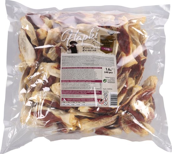 Flamingo Hapki - Snack Honden - Hapki Konijnenoor Met Eend 10cm 140st 1 ...