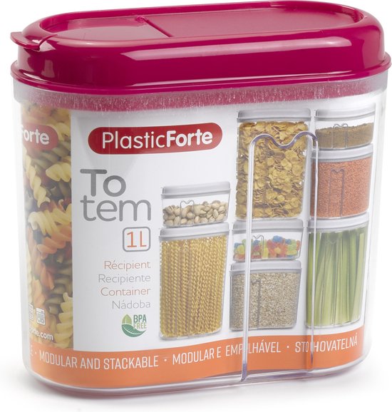Plasticforte Voedselcontainer strooibus - 5x - roze - 1000 ml ...