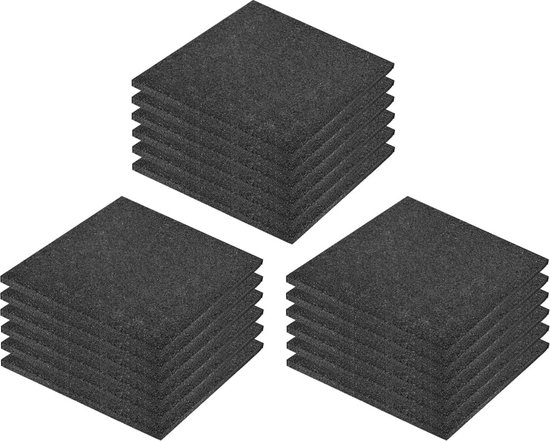 vidaXL Valtegels 18 st 50x50x3 cm rubber zwart - Valmat - Valmatten ...