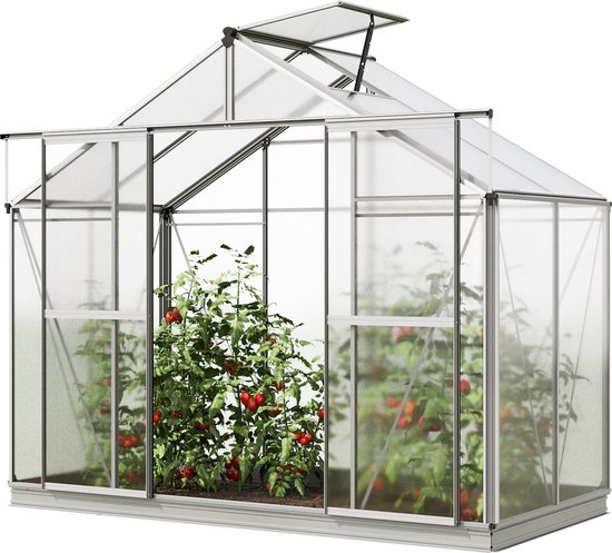 Tuinkas Orchidee 2 aluminium frame 256x131cm polycarbonaat panelen ...