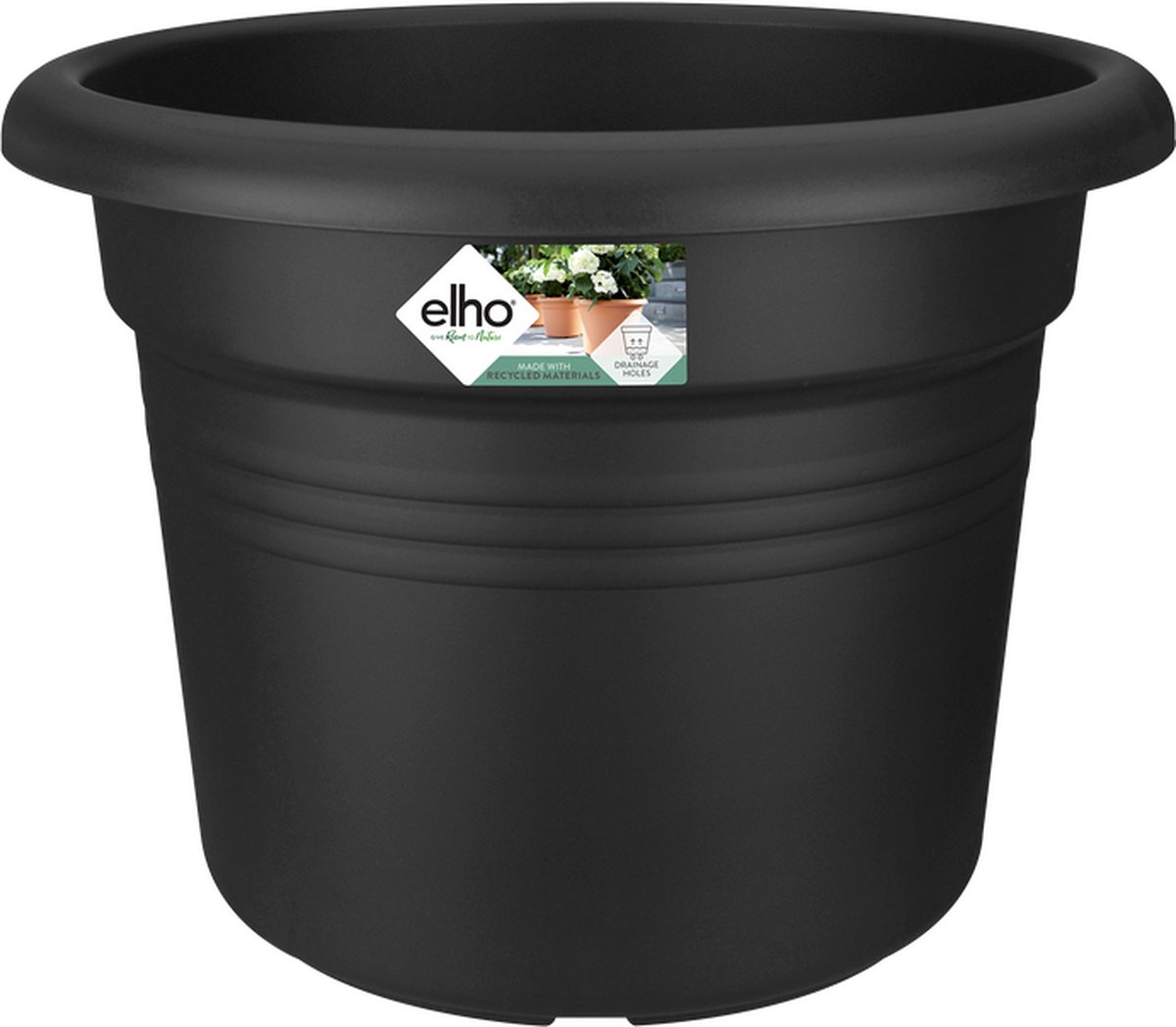Elho Bloempot Green Basics Cilinder - D 80 cm - Zwart | bol.com