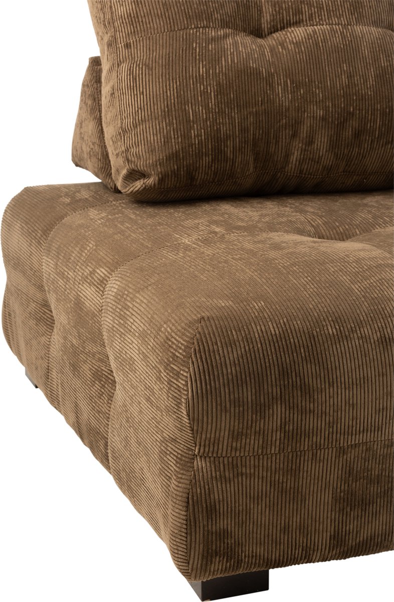 J-Line Zetel 1 Zit Poef Ribfluweel Camel | bol.com