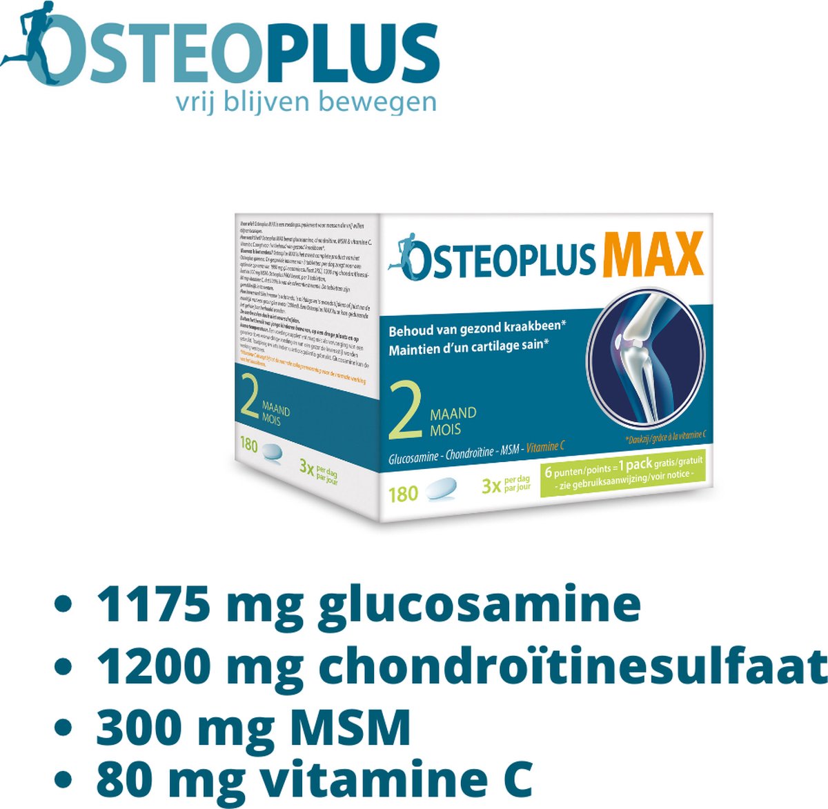 Osteoplus - Collageen & Glucosamine tabletten - 180 tabletten | bol.com