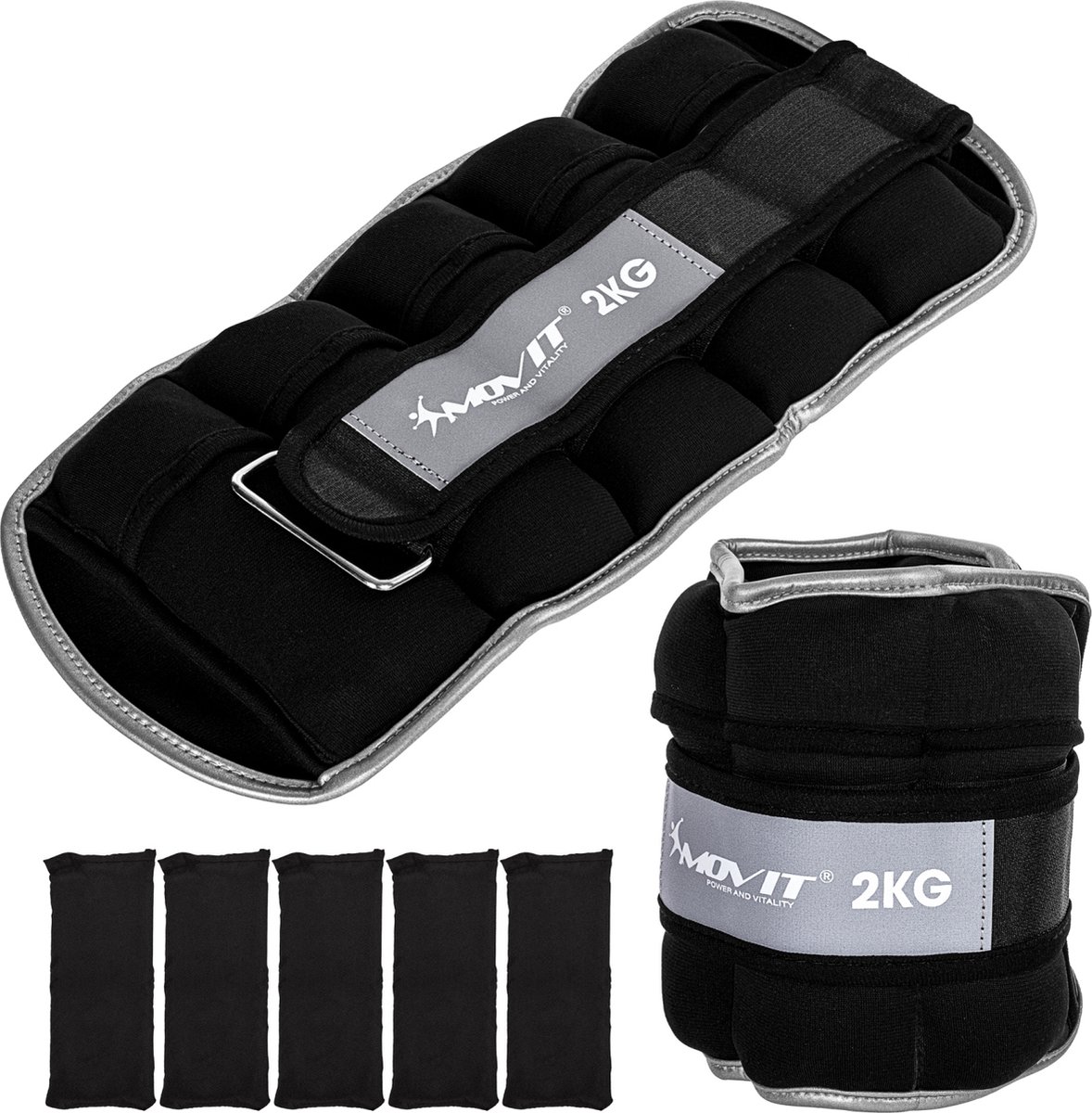 Enkelgewichten - Gewichten - Gewichten set - 2x 2.0 kg - Zwart | bol