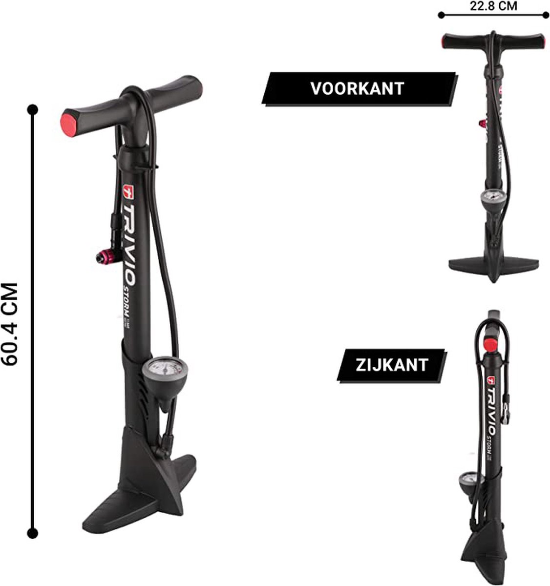 Trivio - Fietspomp Storm Hogedruk 11 Bar / 160 Psi | bol.com