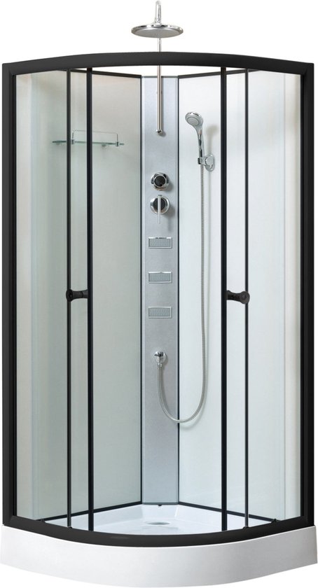 Xellanz Limon Complete 1/4 Ronde Douchecabine 90X90X230 Cm Mat Zwart | bol