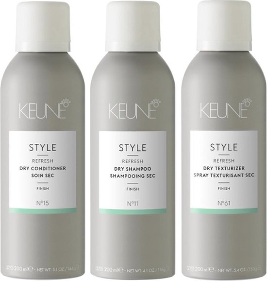 Keune Style - Dry Pakket - Shampoo + Conditioner + Texturizer - 3 x ...