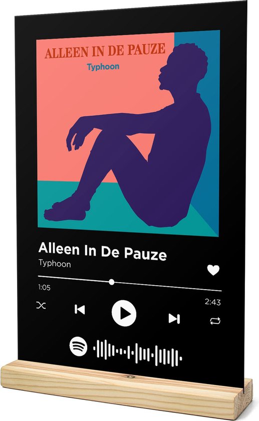 Songr Spotify Muziek Bordje - Alleen In De Pauze - Typhoon - 20x30 ...