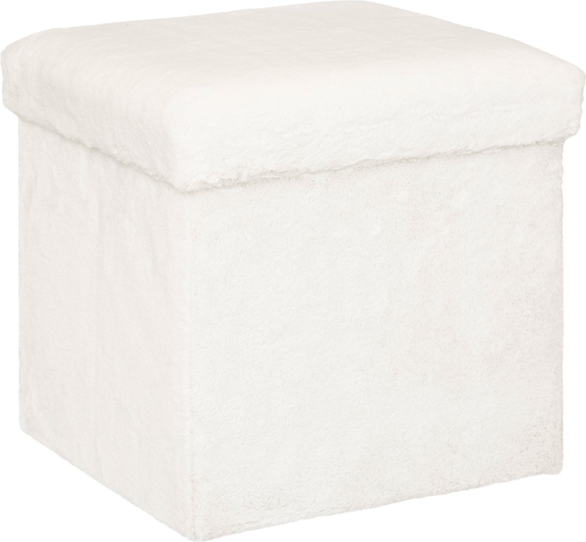 Eazy Living Poef + Opbergbox Milou Wit Teddy | bol.com