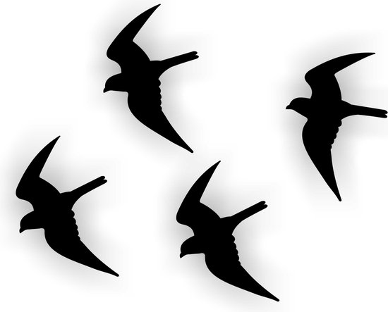 Zwaluw. Vogels stickers set van 4 stuks. Plak ze op de raam of ...