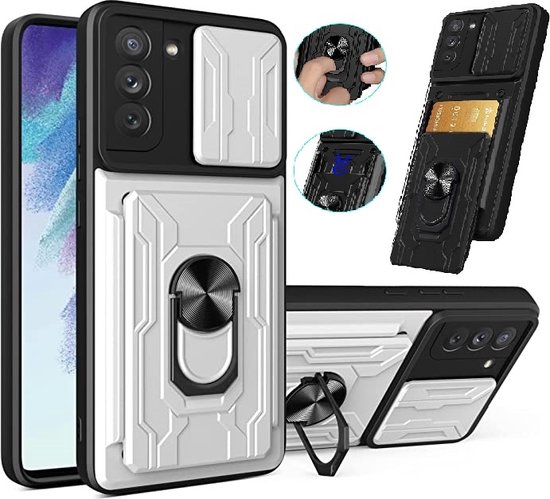 Hoesje Geschikt Voor Samsung Galaxy S21 Fe hoesje met Ring houder - camera lens... | bol