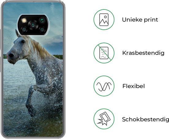 Telefoonhoesje Geschikt voor Xiaomi Poco X3 NFC hoesje - Paard - Water ...