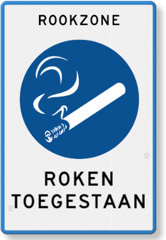 Verkeersbord rookzone - aluminium DOR Klasse 3 - 15 jaar garantie 300 x ...