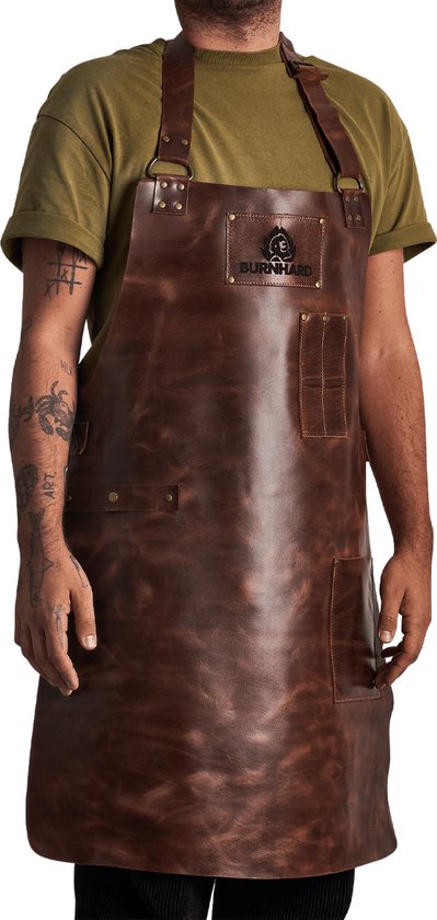 Burnhard Leather BBQ Tablier - Tablier de barbecue en cuir de buffle ...