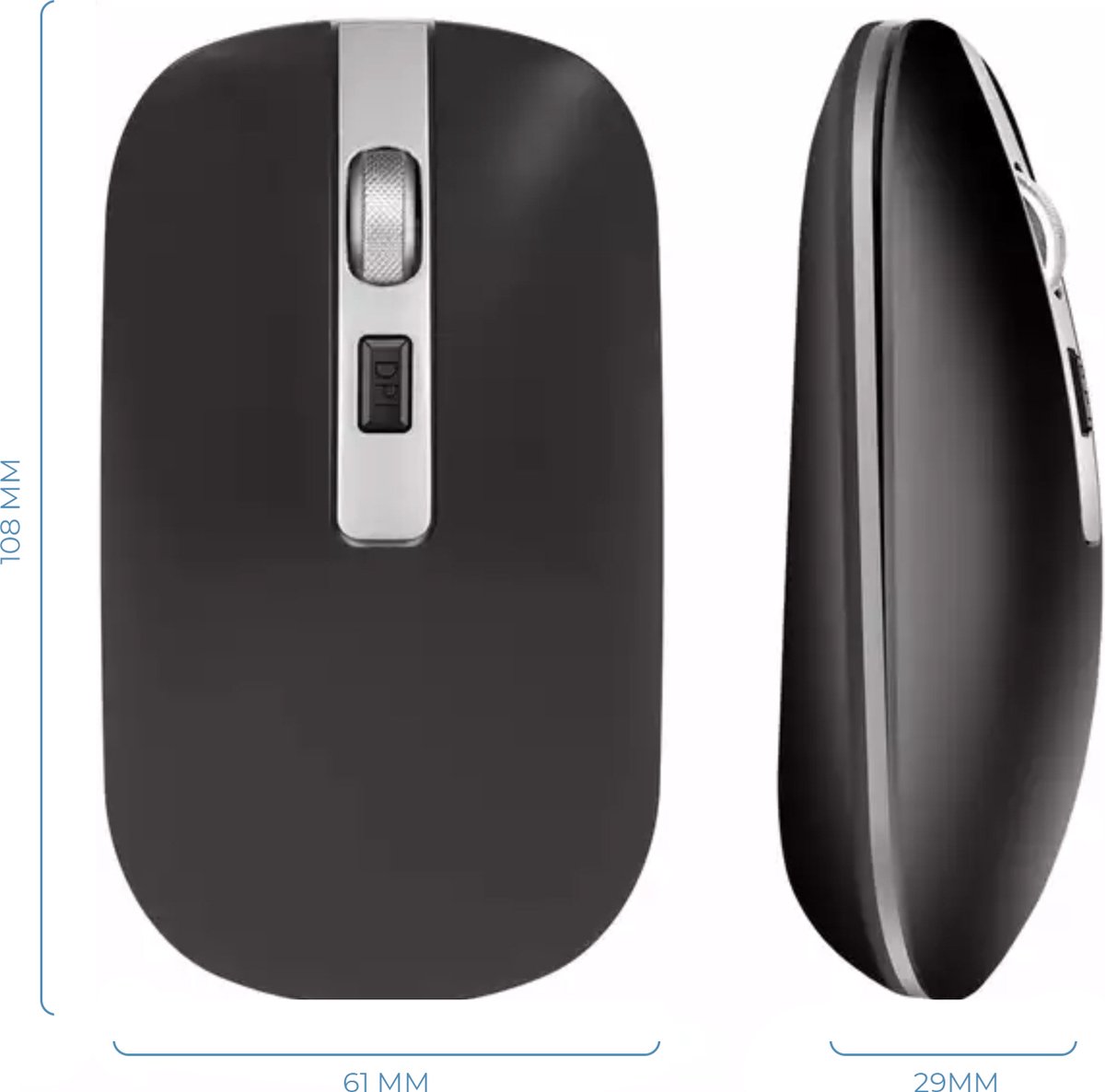 78Goods M30 Draadloze computer muis Wit - Wireless mouse - Oplaadbare ...