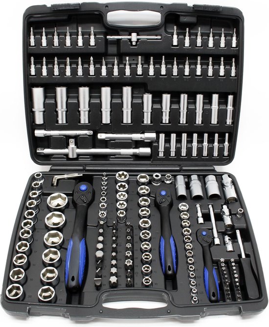 Dopsleutelset 172-delig dopsleutelset steeksleutels incl. koffer | bol.com